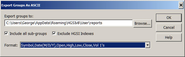 Export Groups As ASCII